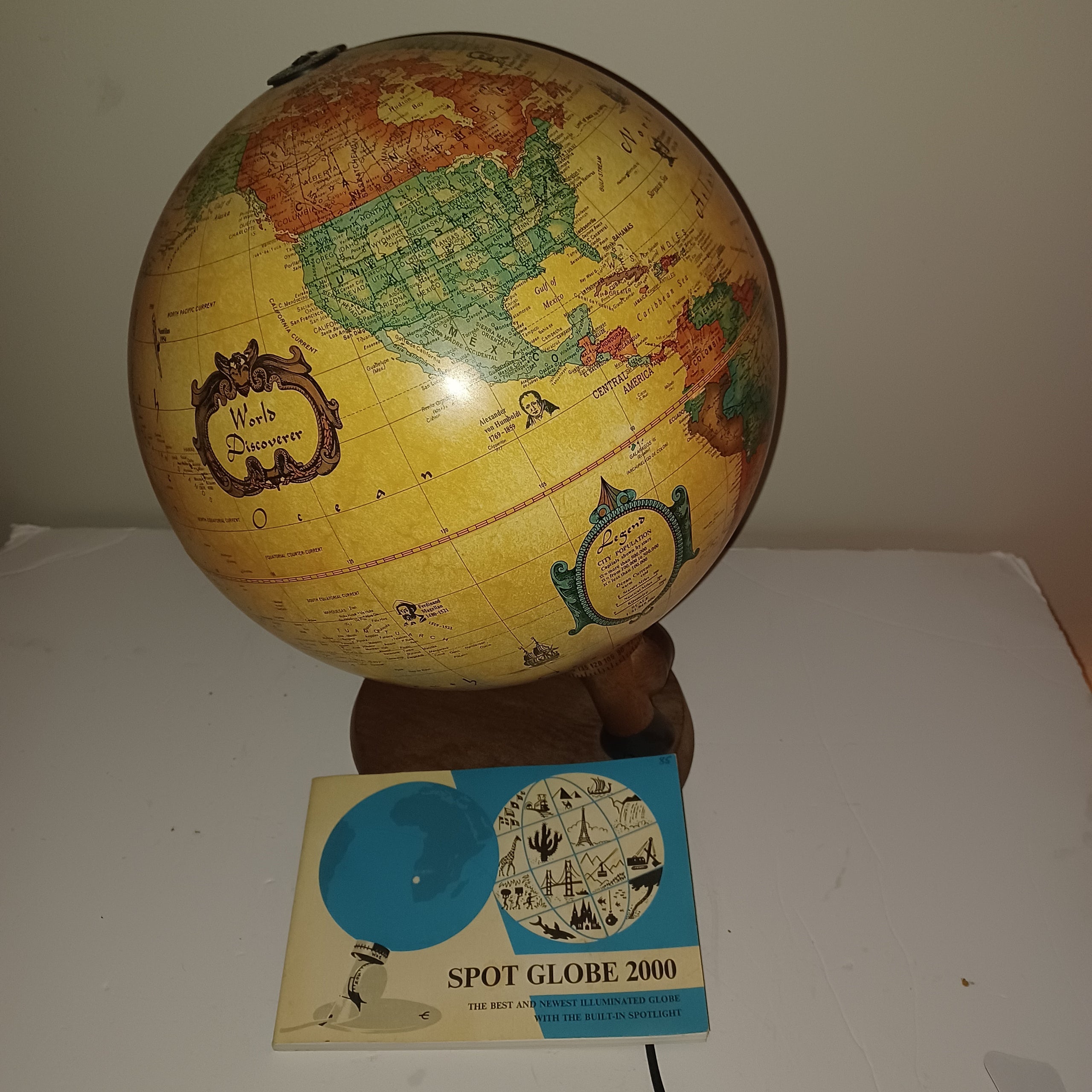 1985 Spot Globe 2000 12 Inch Globe Light Up with Instruction Booklet | John Conrad 902-456-1348